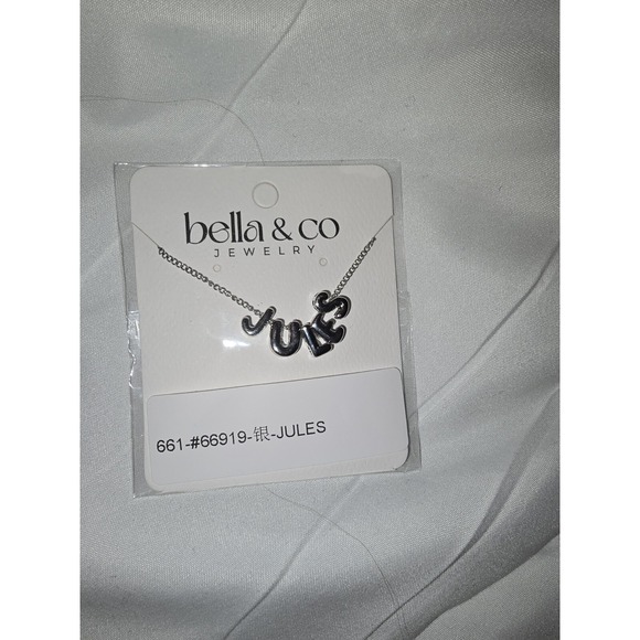 Bella D. | Jewelry | Jules New Bubble Letter Name Necklace Silver ...